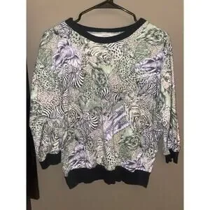 Knitworks | Tops | Vintage New Yorks Knit Works Zoo Animal Print ...